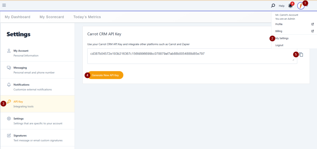 Carrot CRM - How To Get Your API Key | Carrot Help Center