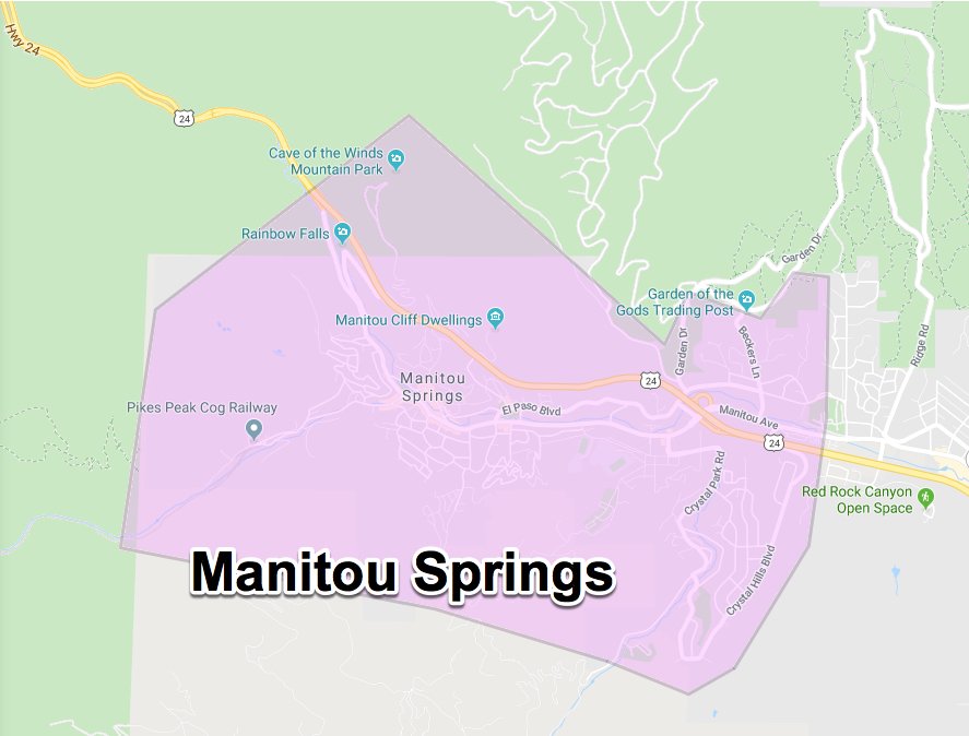 Map Of Manitou Springs Colorado