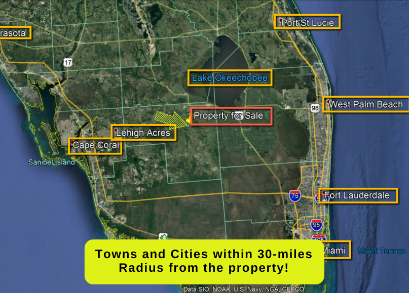 1.25 acres in Montura Ranches on a paved road Hendry County, Florida ...